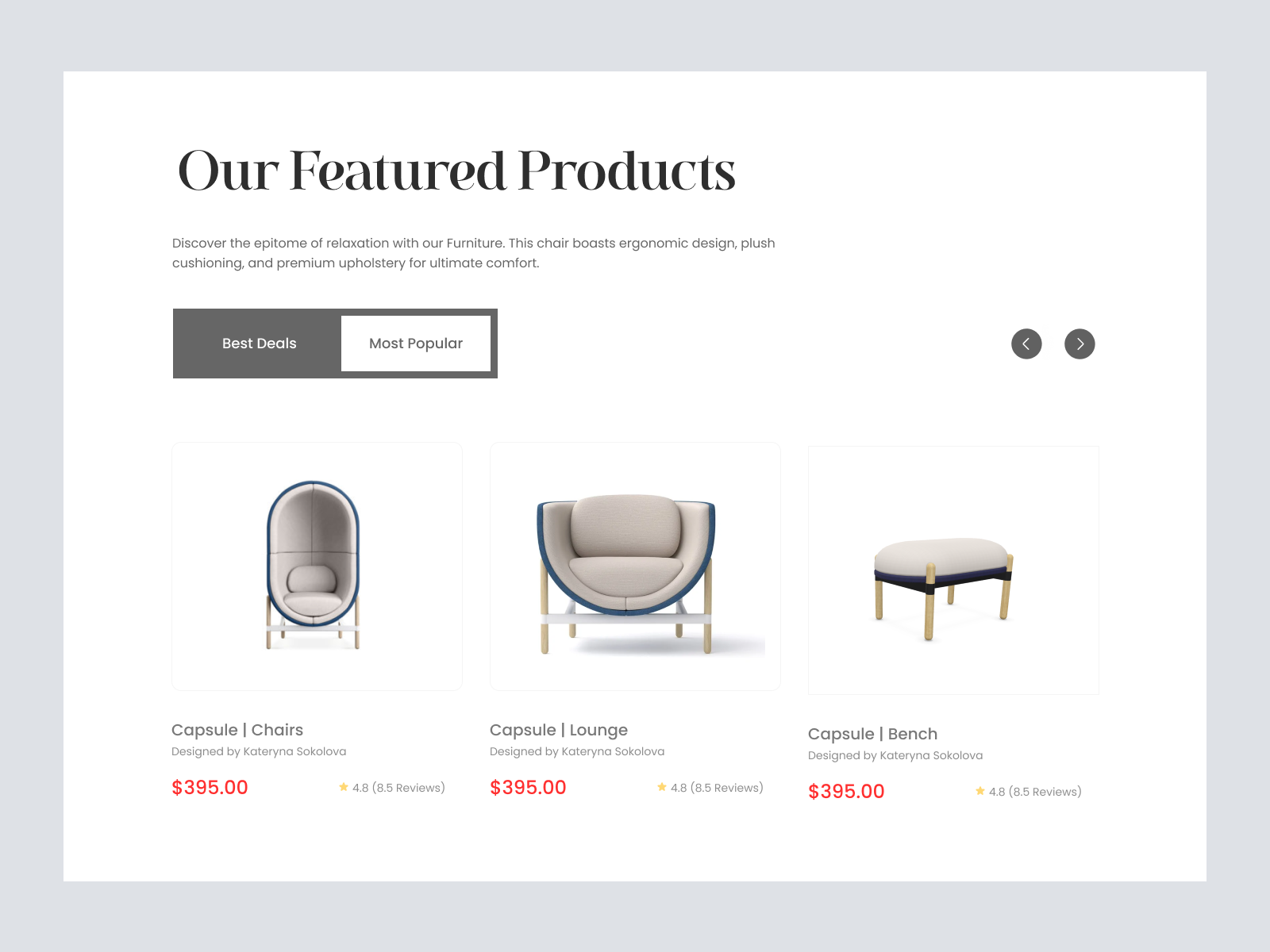 Casala - Furniture Store Design | Figma & Adobe XD Resour... | UI Dux