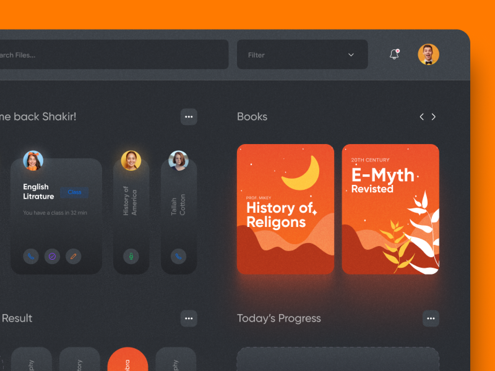 iStudy - University Dashboard UI Concept Dark Version | F... | UI Dux