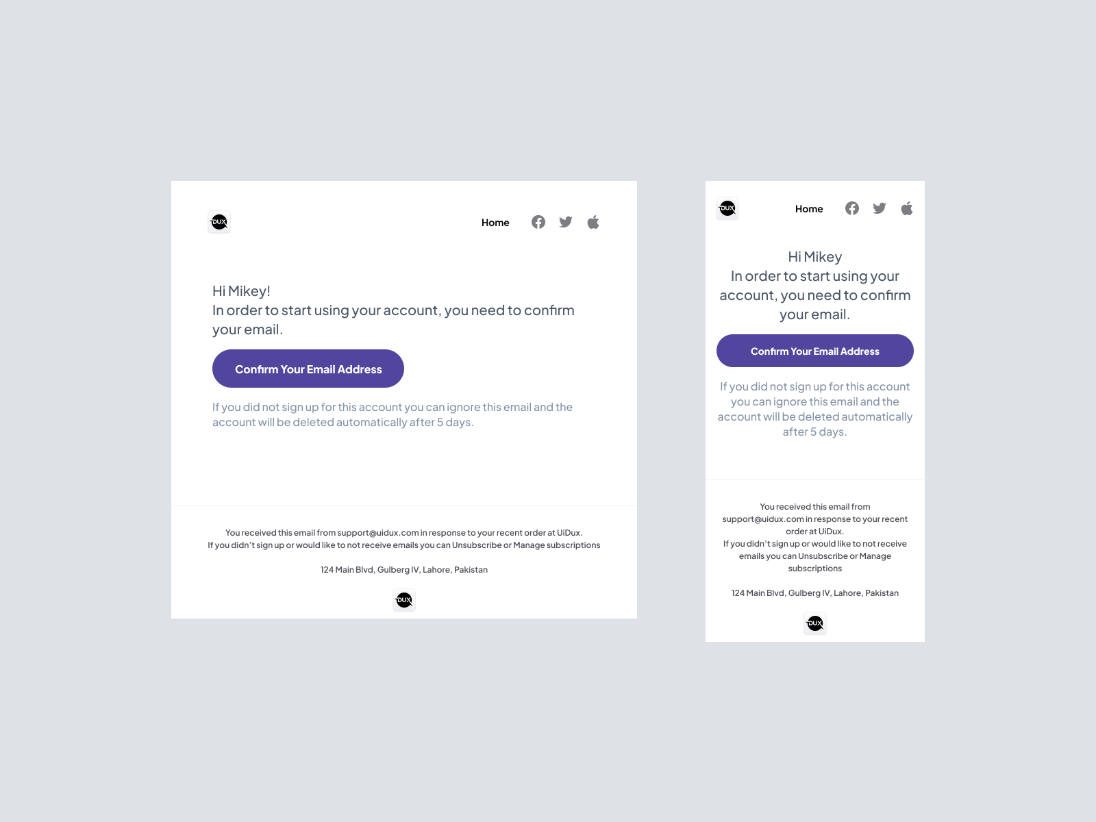 Email Design Templates - Verify Email Design | Figma & Ad... | UI Dux