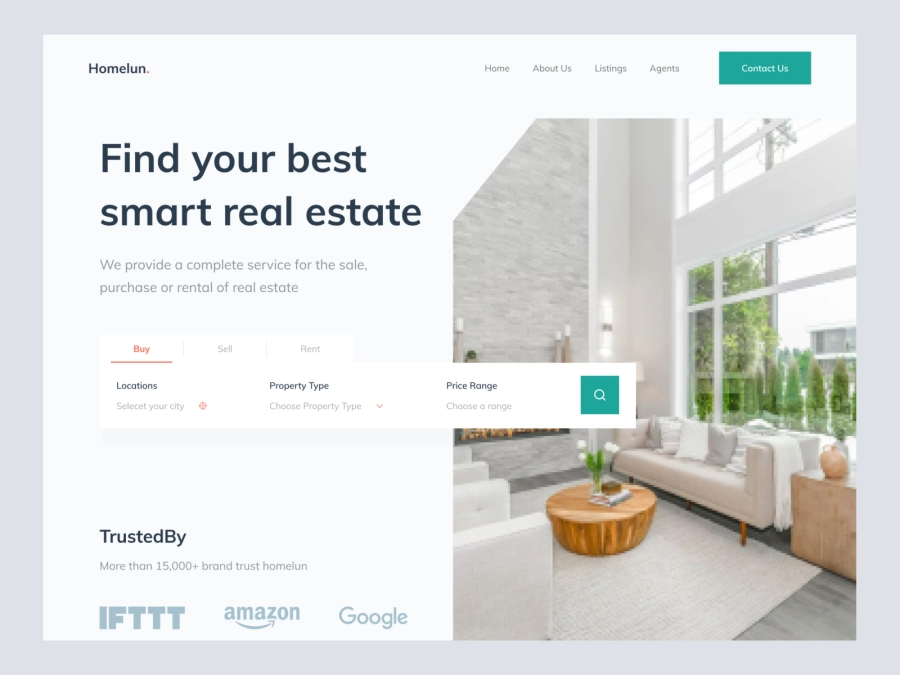 Real Estate Header Figma Resources | Real Estate Header Adobe XD ...